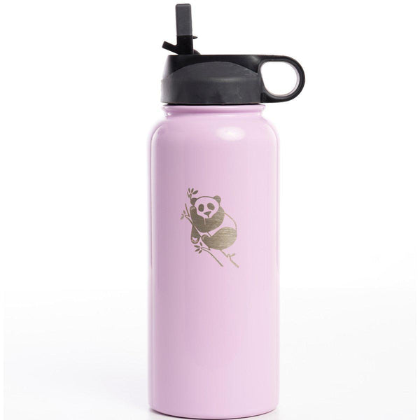 Rose Quartz Panda Flask 32 oz Water Bottle | Sleepy Panda